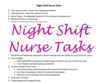 Nurse Template Night Shift - Etsy