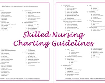 Skilled Nursing Charting Guidelines - Etsy