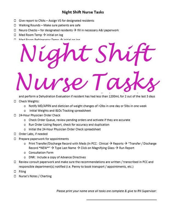Night Shift Nurse Tasks - Etsy Night Shift Nurse Tasks - Etsy