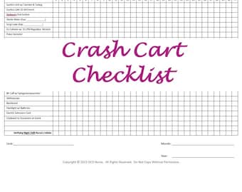 Crash Cart Checklist: Printable Medical Supply Log (digital Download ...