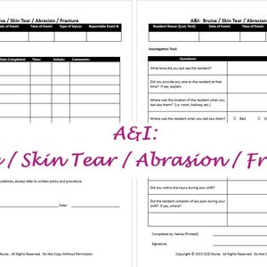 A&I: Bruise / Skin Tear / Abrasion / Fracture - Etsy