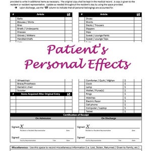 Patient's Personal Effects - Etsy