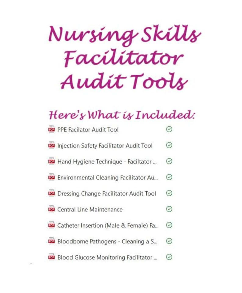 Nursing Skills Facilitator Audit Tools (need to Be Done Upon Hire AND ...