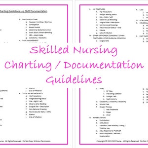 Skilled Nursing Charting Guidelines - Etsy