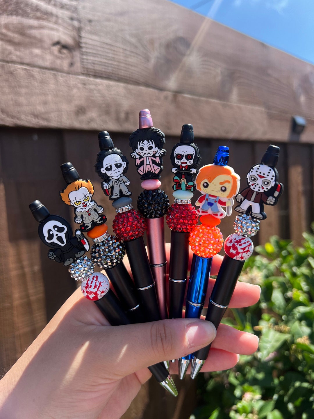 Horror Movie Pens Halloween Character Pens Horror Beaded Pens - Etsy