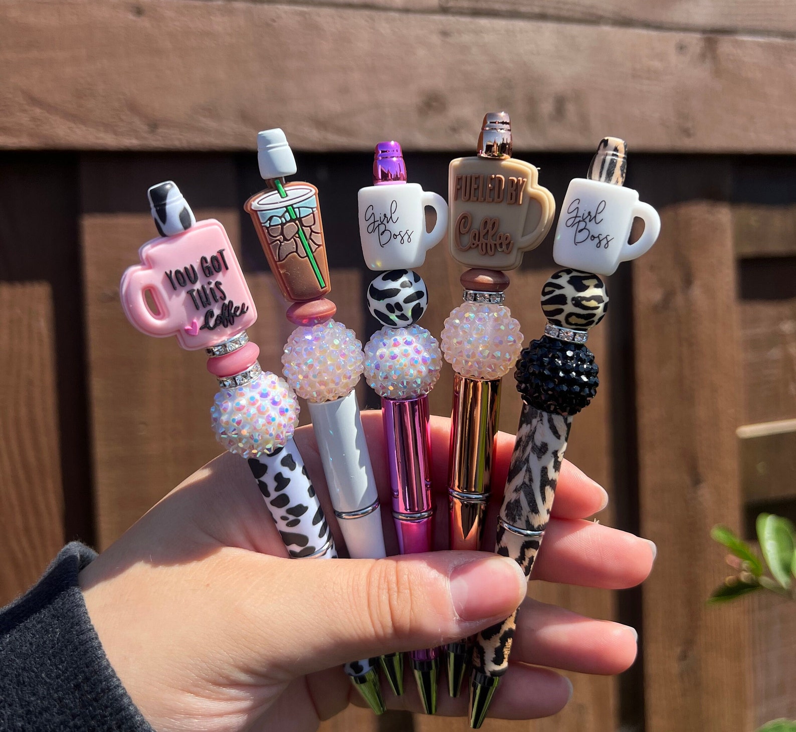 Coffee Beaded Pens Beaded Pens - Etsy