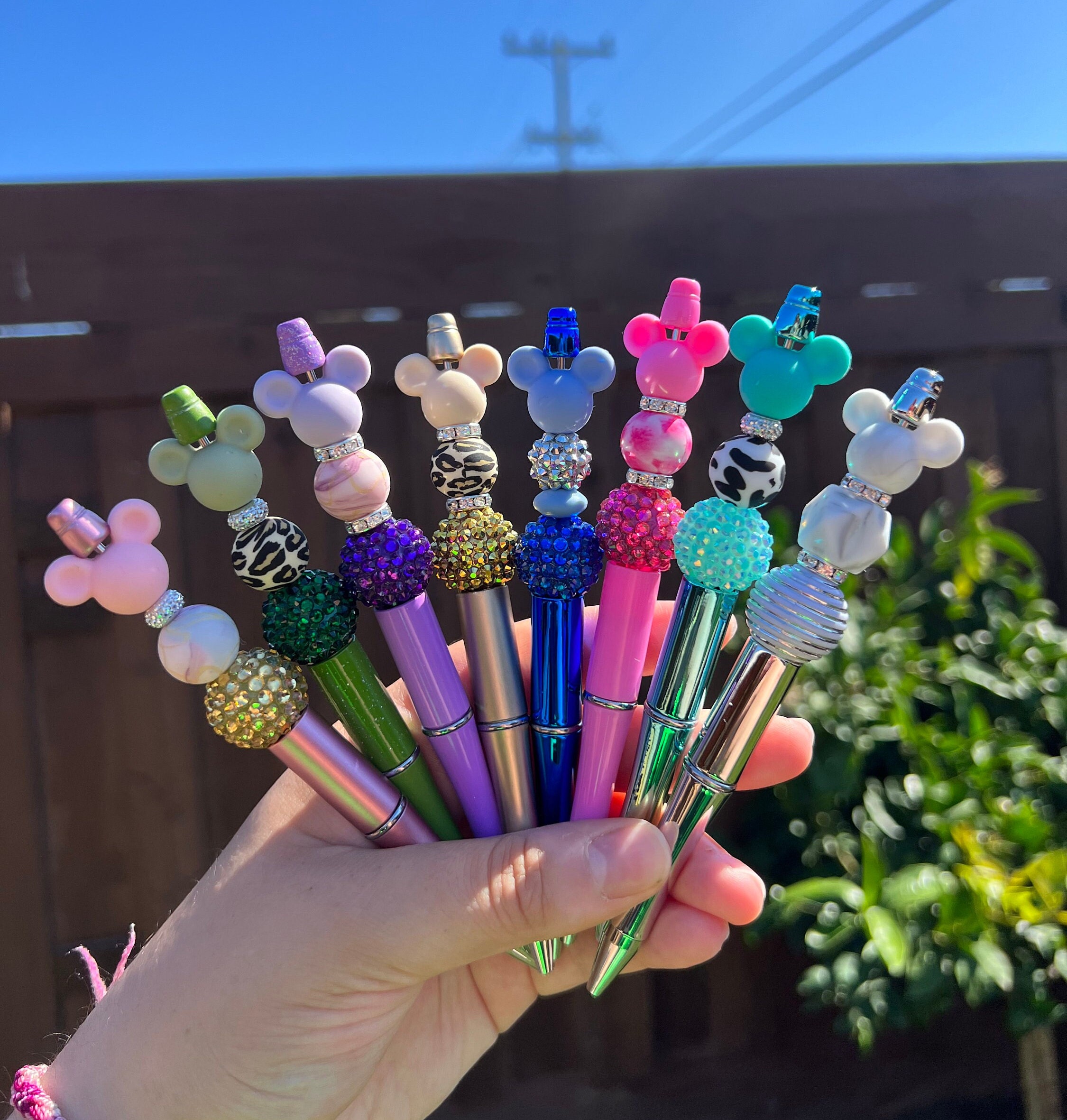 Mickey Beaded Pen Minnie Beaded Pen Mouse Ears Pen - Etsy