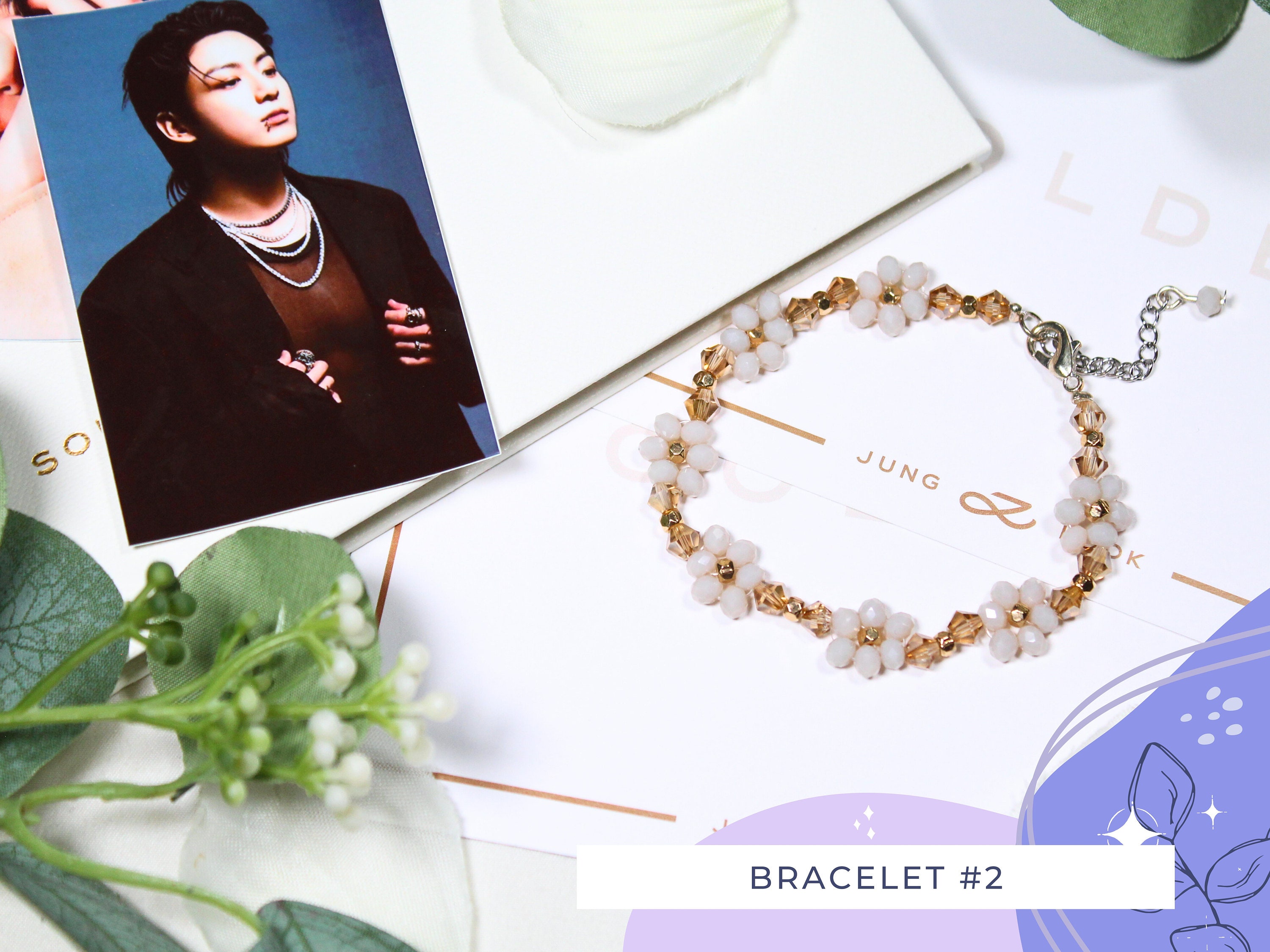 Jung Kook Golden Collection Handmade Beaded Collection Wristlet Charm ...