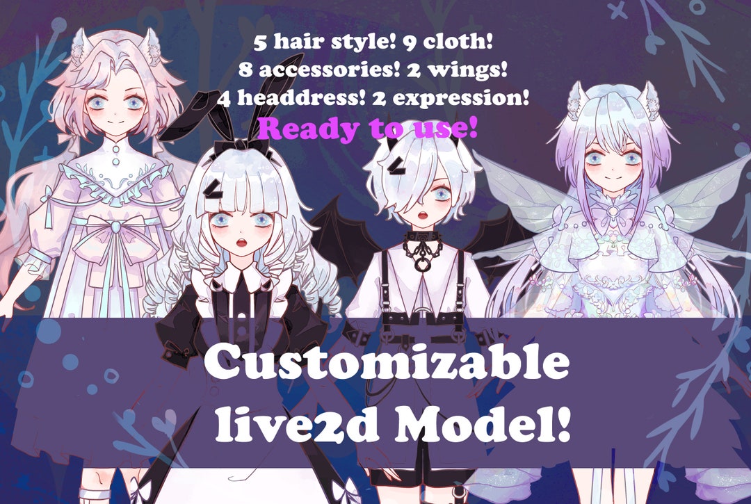 Customizable Live2d Model - Vtuber Avatar - Anime Girl- Fully Rigged ...