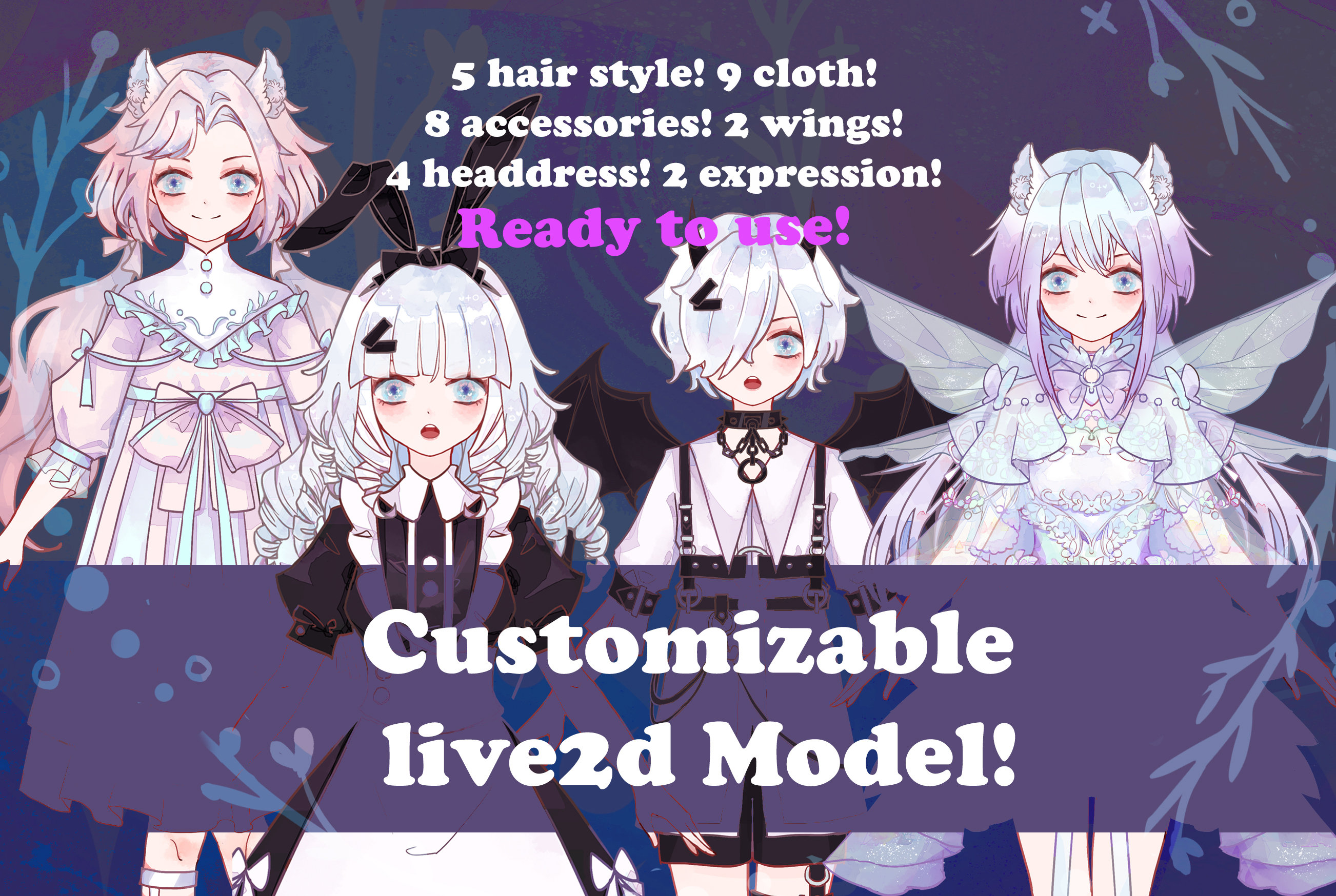 Customizable Live2d Model - Vtuber Avatar - Anime Girl- Fully Rigged ...