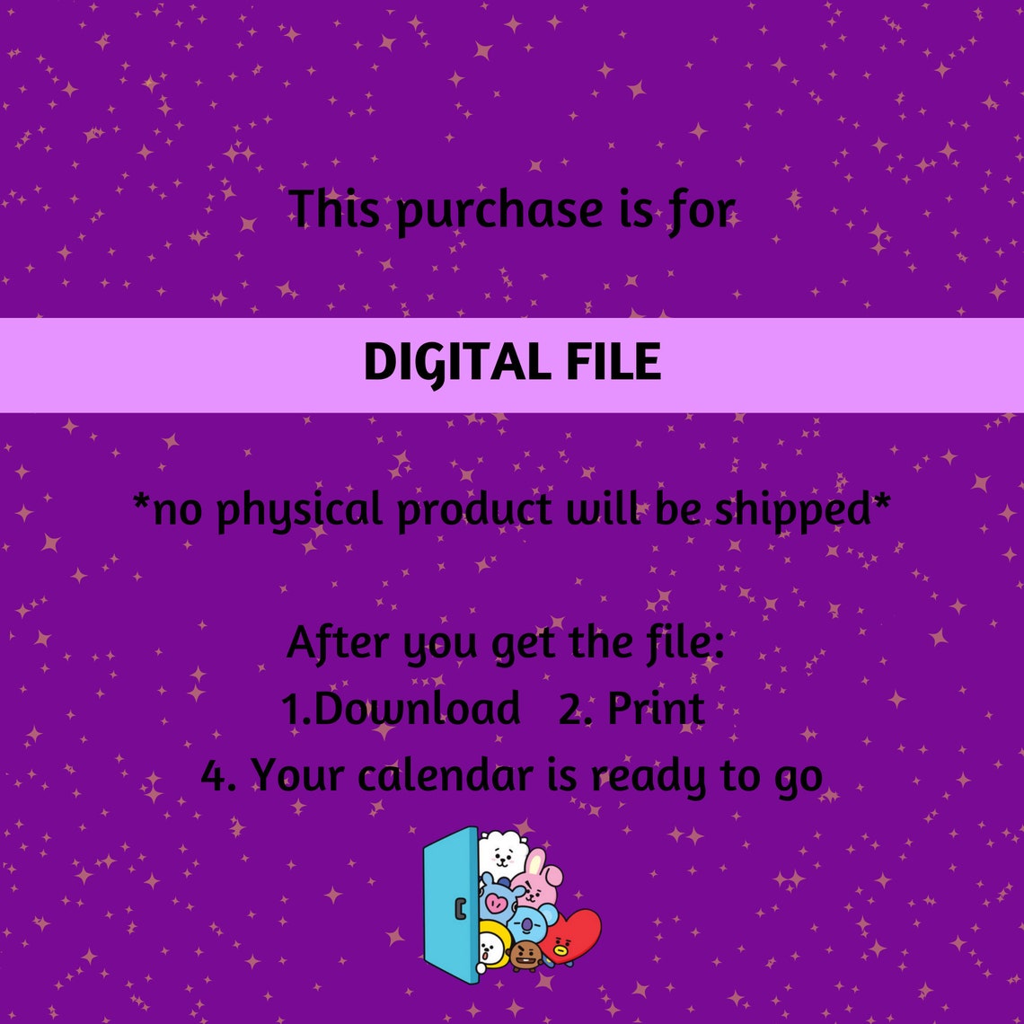 Printable BTS Blank Calendar | Landscape A4 (monday - Start) - Etsy