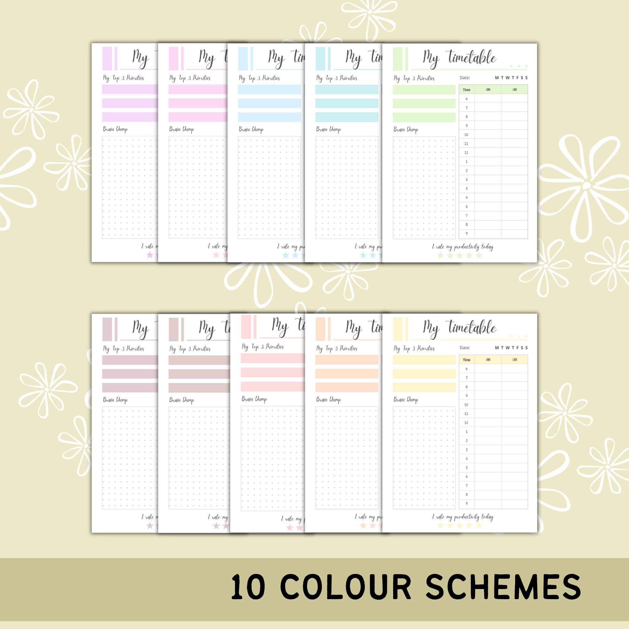 Printable Time Blocking Schedule, Daily Timetable and Planner ...