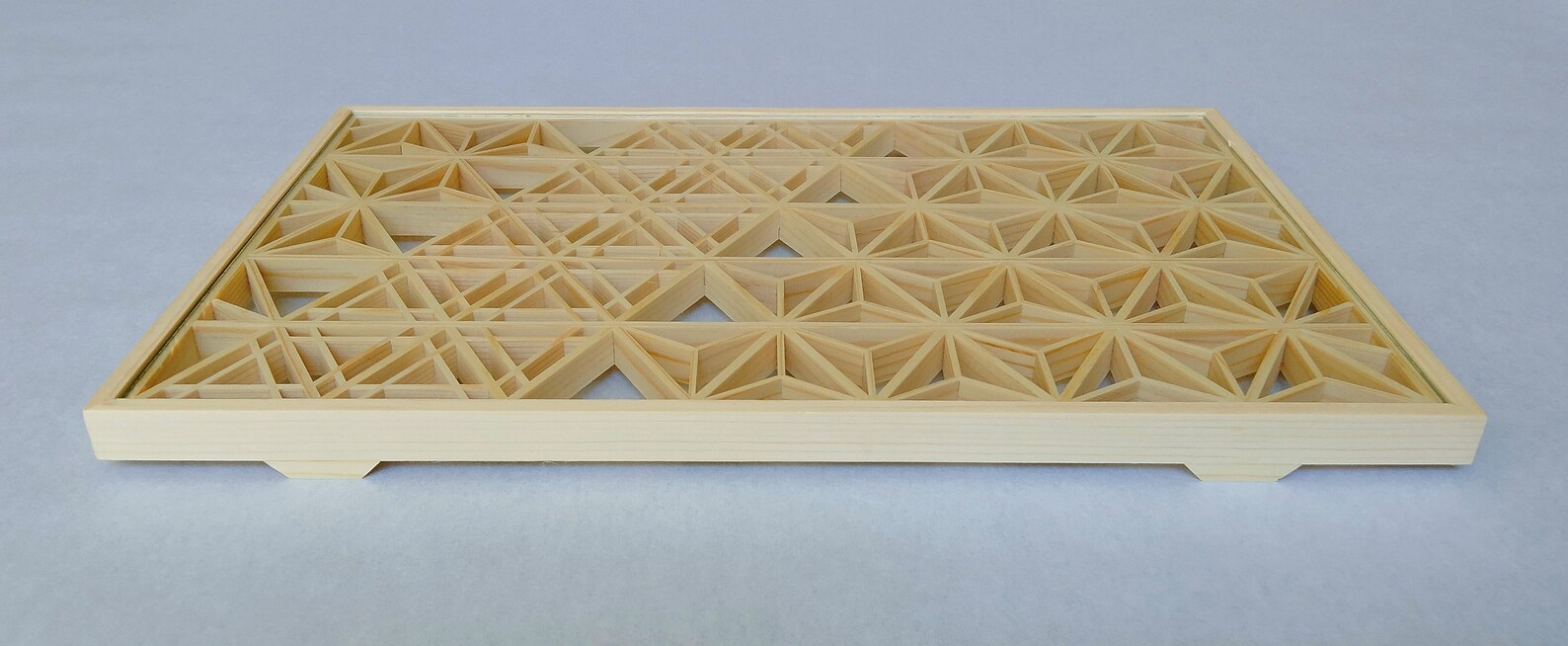 Kumiko Plate With Glass (large) / Handmade Japanese Wood Plate - Etsy