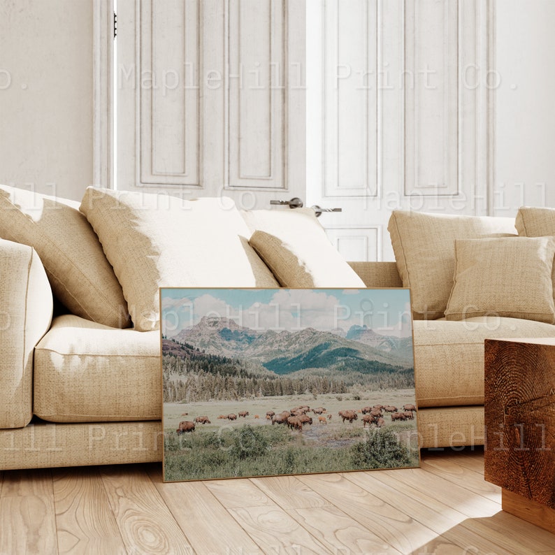 Buffalo Herd Print, Printable Bison Art, Wildlife Photography, Bison ...