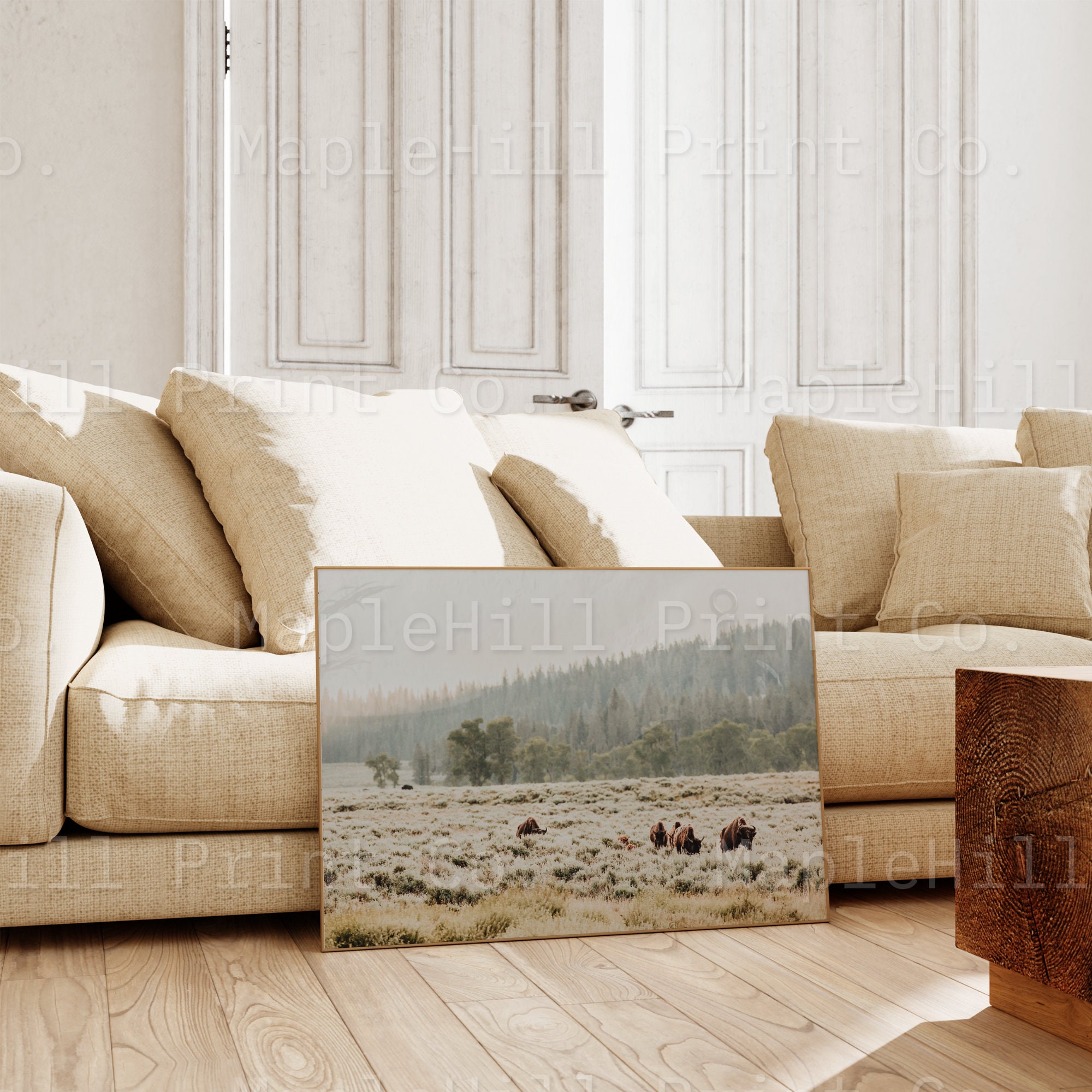 Buffalo Wall Art, Buffalo Wallpaper, Buffalo Print, Boho Buffalo Wall ...