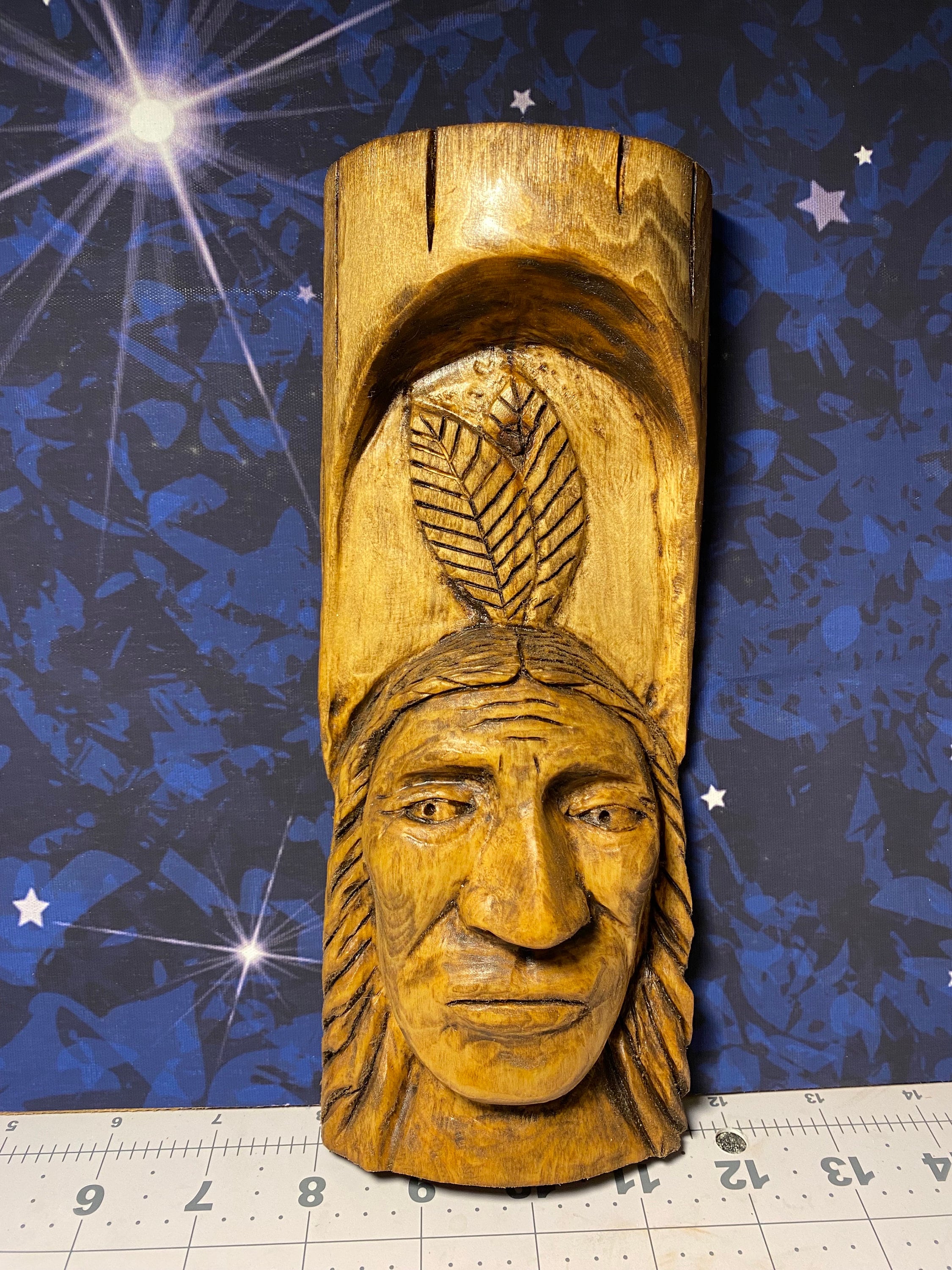 Native American Wooden Indian Carving - Etsy
