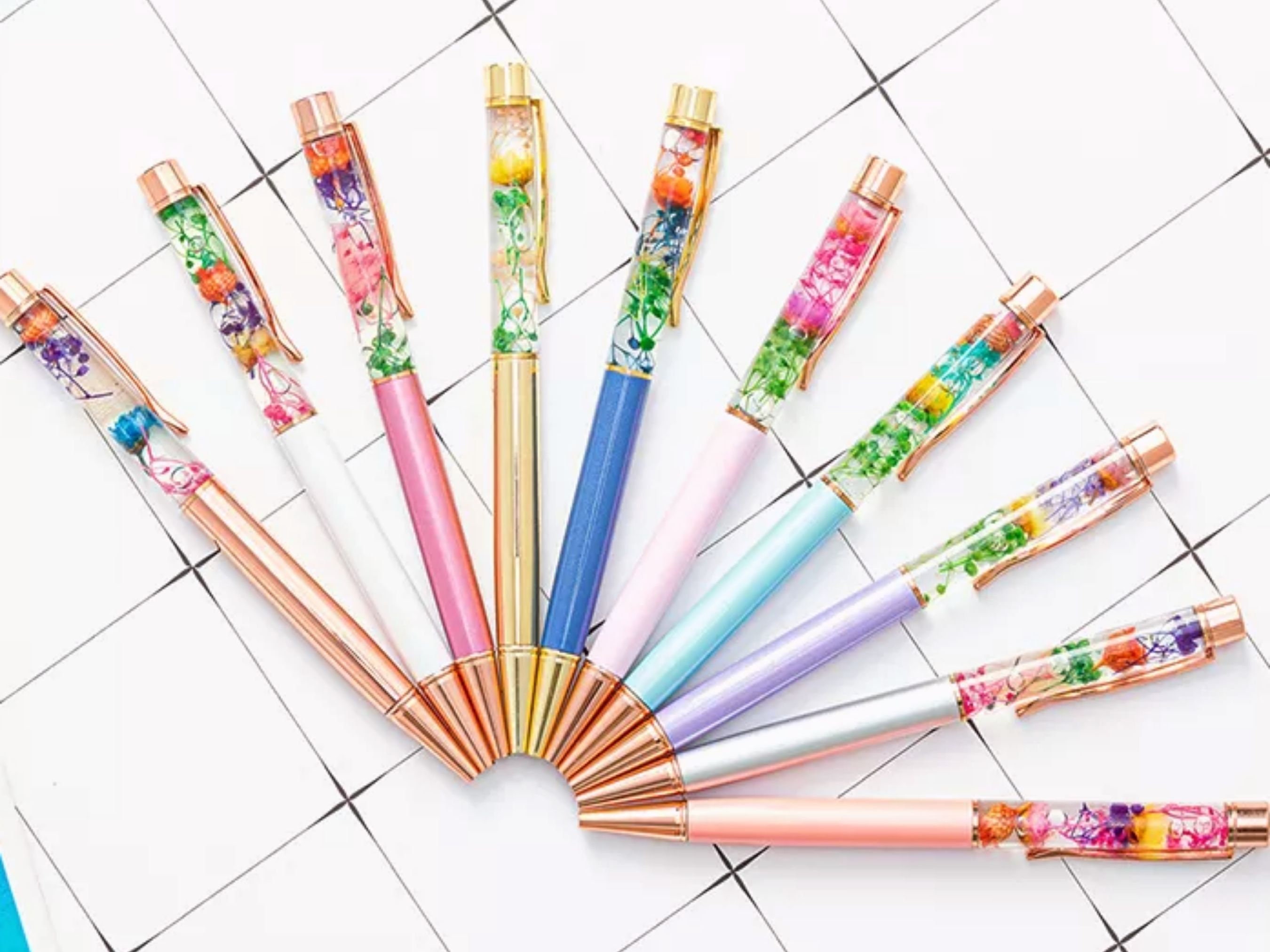 Floral Pens Ink Pens Kawaii Dried Flowers Pressed Flowers - Etsy