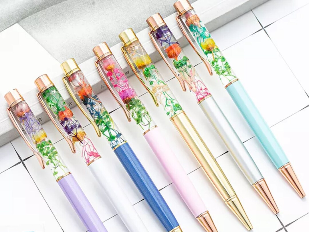 Floral Pens Ink Pens Kawaii Dried Flowers Pressed Flowers - Etsy