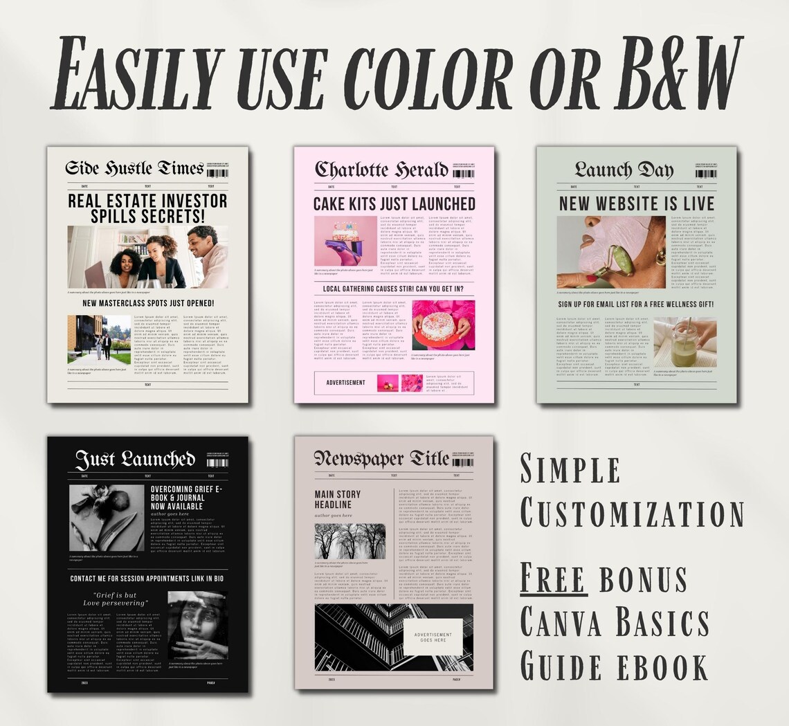 Launch Day Flyer Instant Download Newspaper Template Printable ...