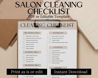 Salon Cleaning Checklist - Etsy