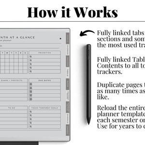 Student Planner Remarkable 2 Template| Interactive Pdf| Remarkable 2 ...