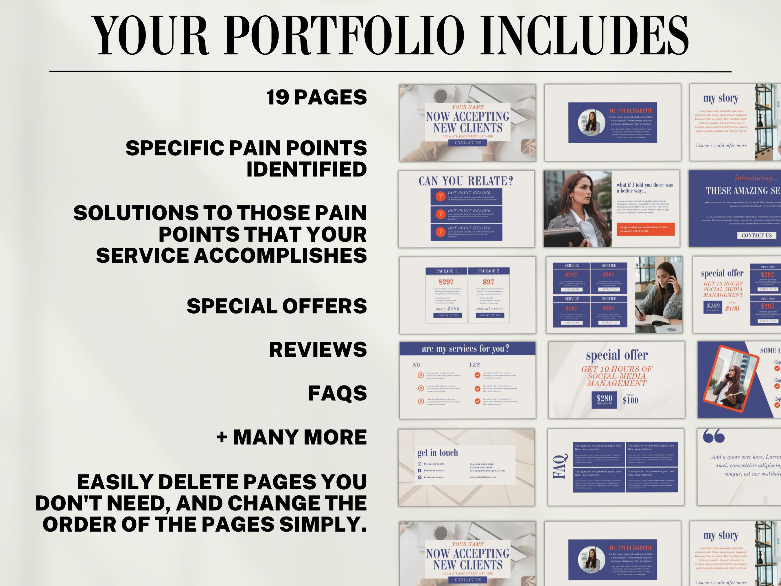 Virtual Assistant Portfolio Template Online Business Manager - Etsy