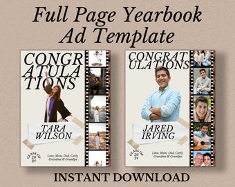 Editable 2 Page Graduation Yearbook Ad Template Canva - Etsy