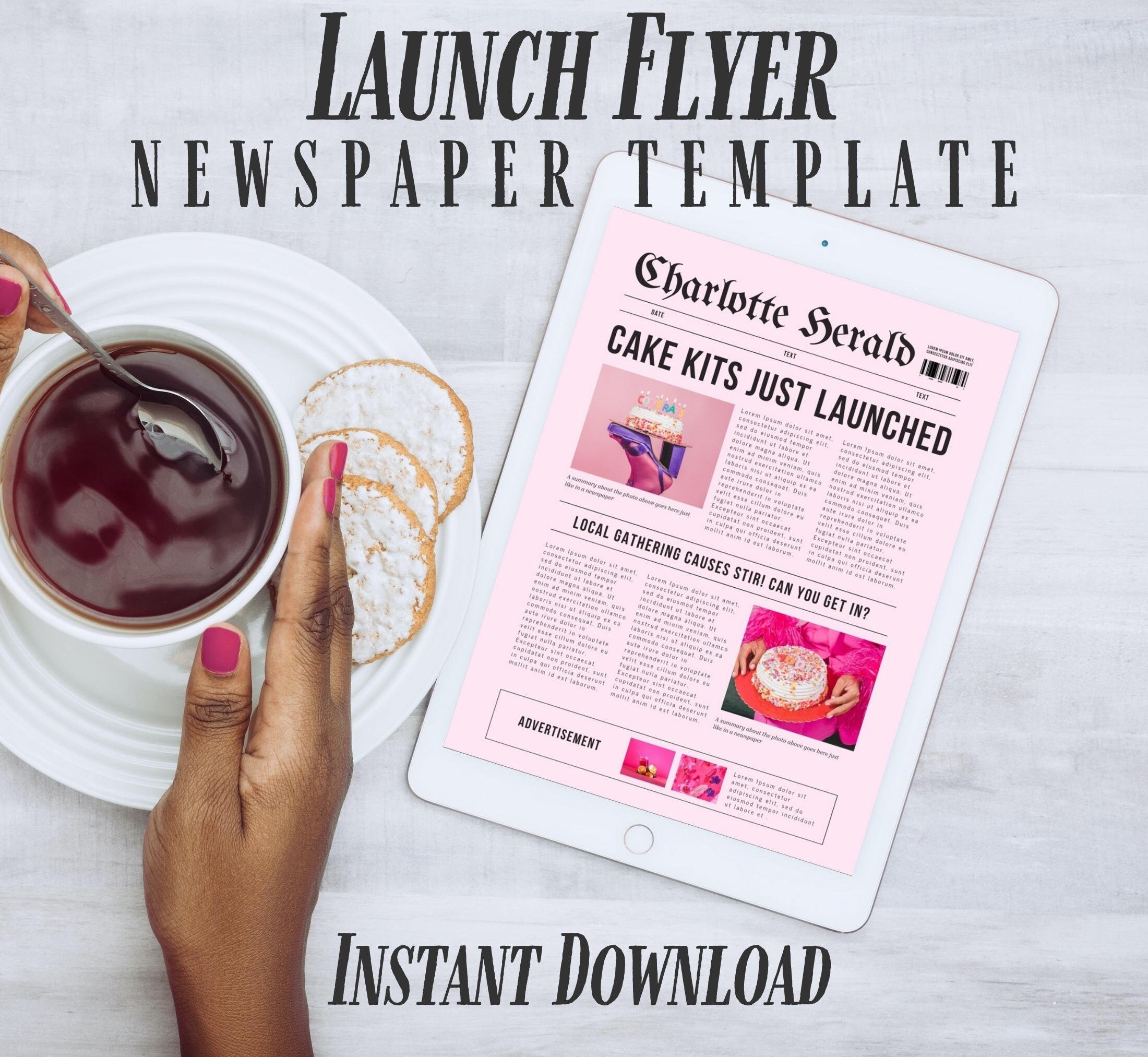 Launch Day Flyer Instant Download Newspaper Template Printable - Etsy UK