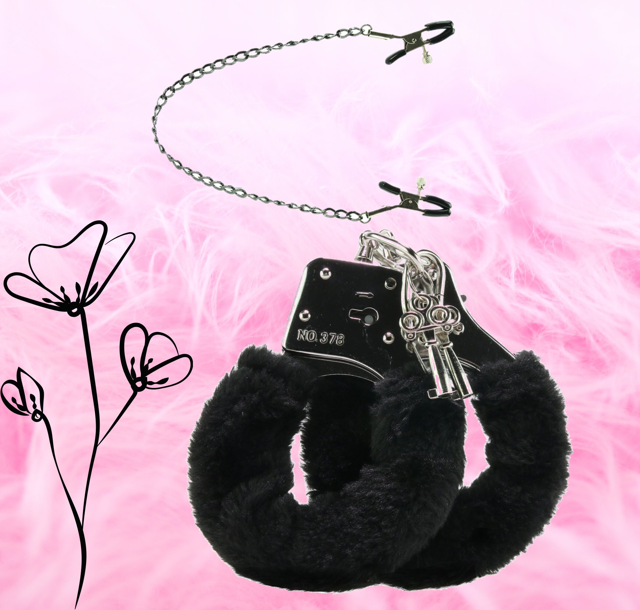 Black Furry Metal Hand Cuffs or Nipple Clamp - Etsy