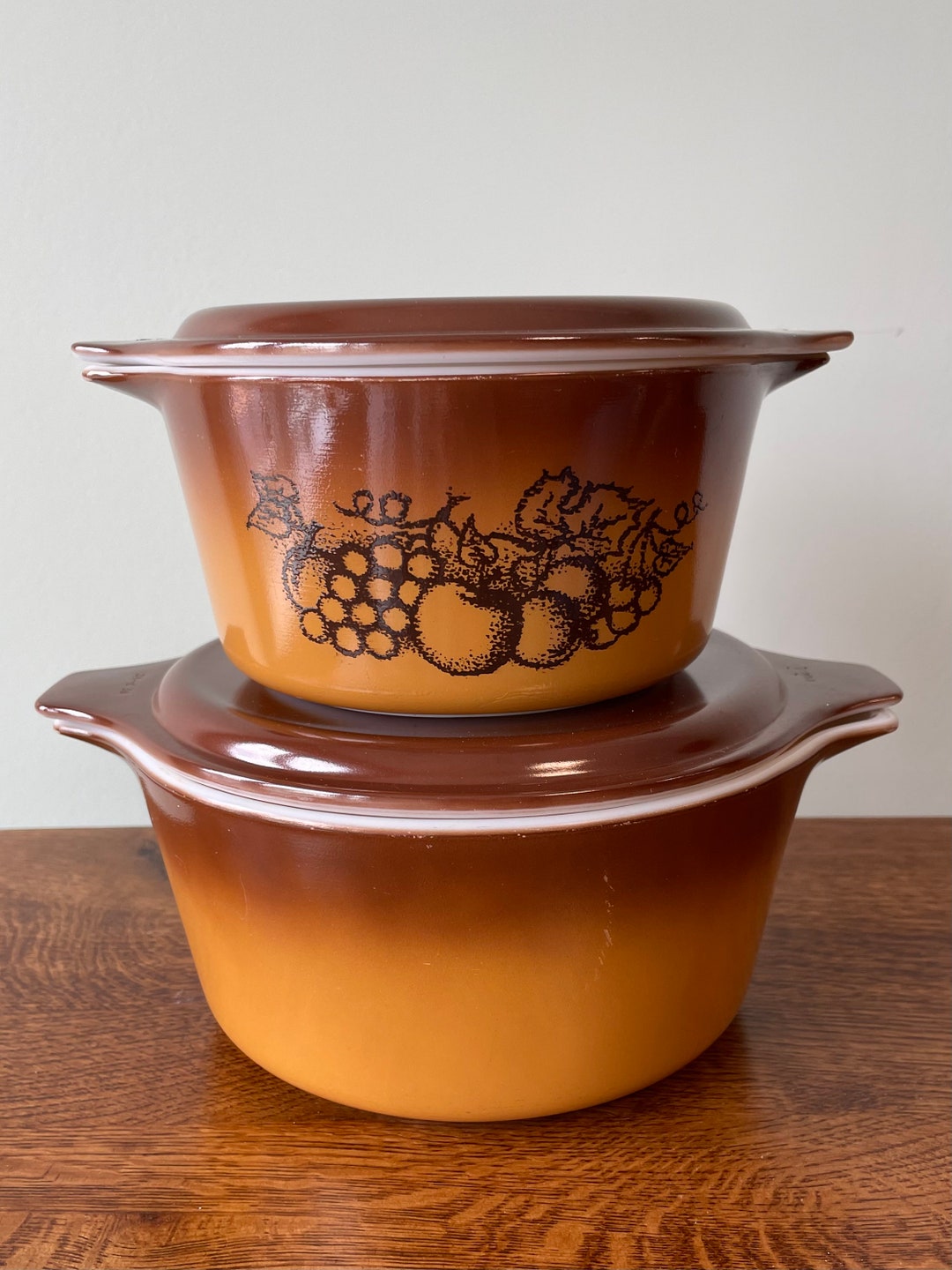 Vintage Pyrex Old Orchard Bake & Serve Casseroles With Lids - Etsy
