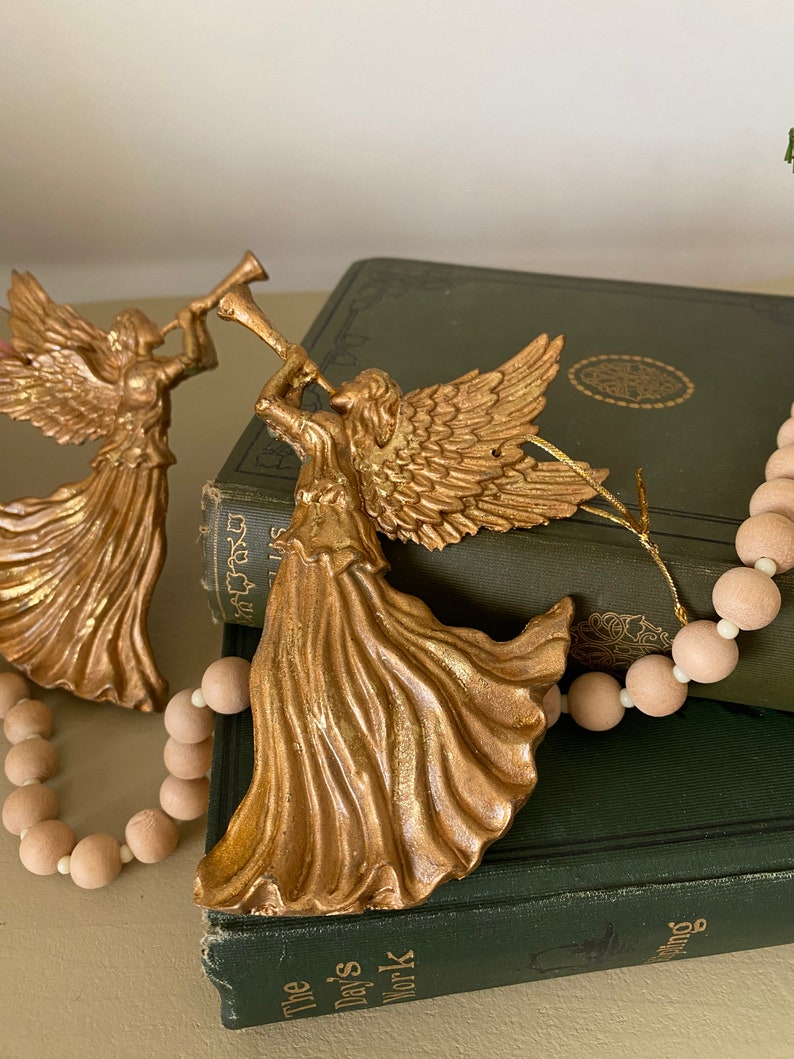 Gold Color Angel Ornaments - Etsy