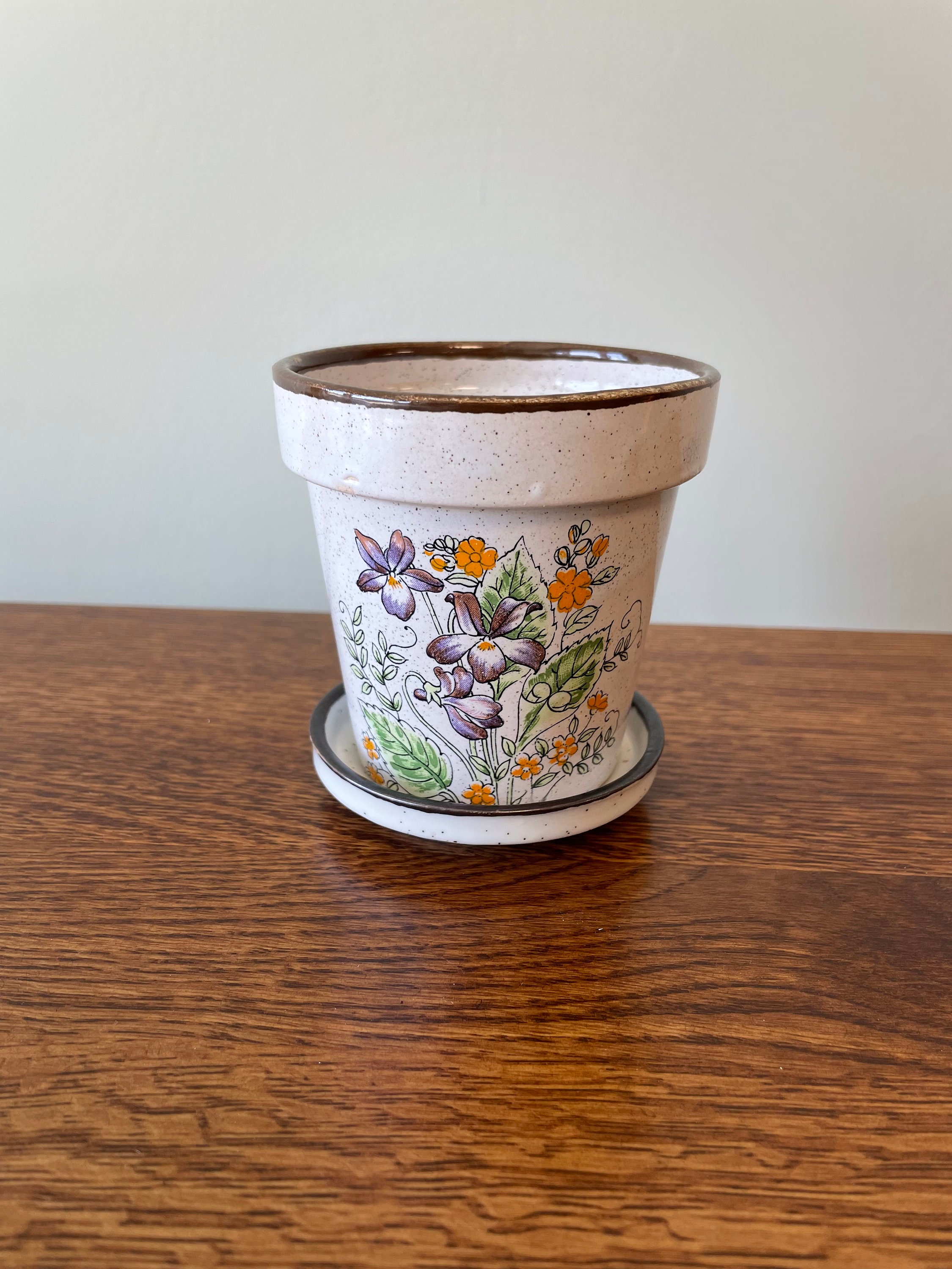 Mini Floral Flower Pot - Etsy