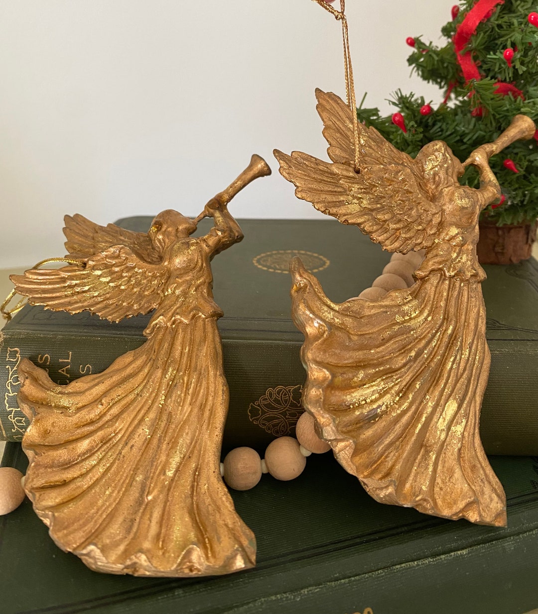 Gold Color Angel Ornaments - Etsy