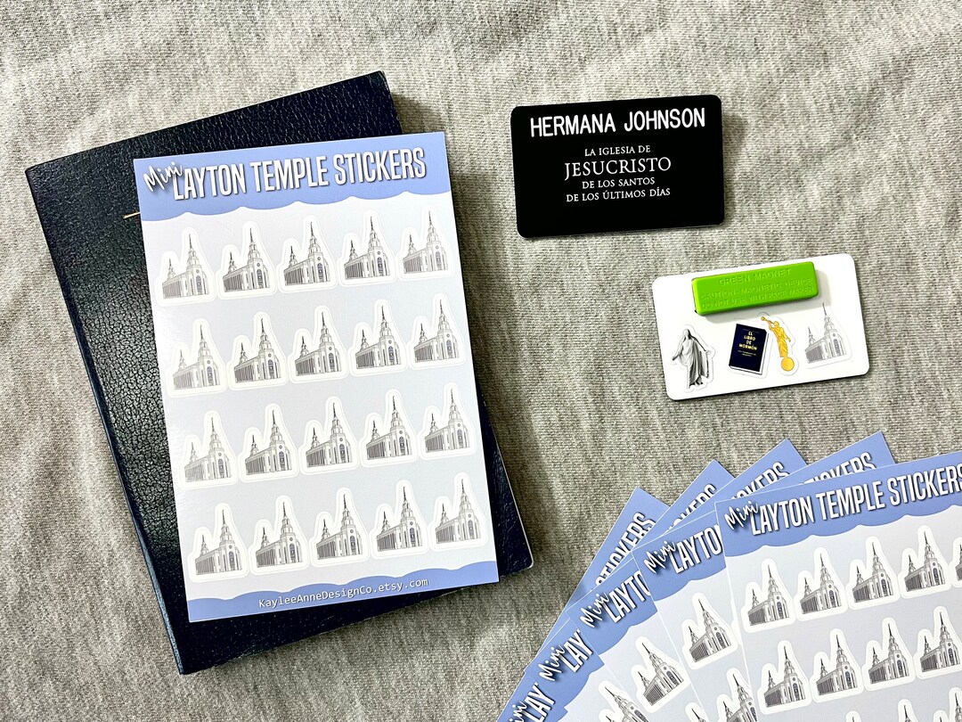 Mini LAYTON Temple Stickers - 4”x6” Sheet - Waterproof (20 Small LDS ...