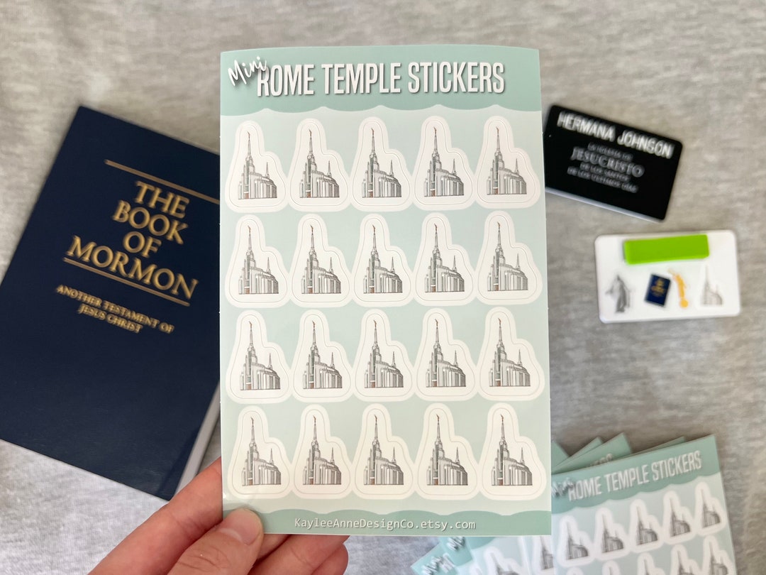 Mini Rome Temple Stickers - 4”x6” Sheet - Waterproof (20 Small LDS ...