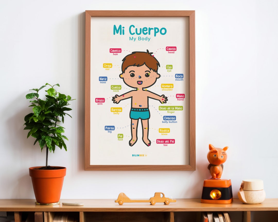 My Body Bilingual Poster: Spanish English Educational Print (digital ...