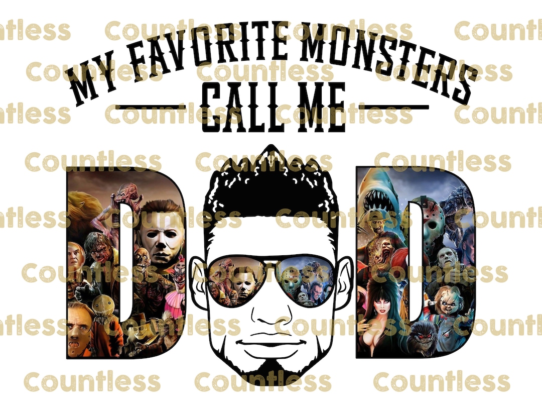 My Favorite Monsters Call Me Dad Sublimation, African American, Dad/mom ...