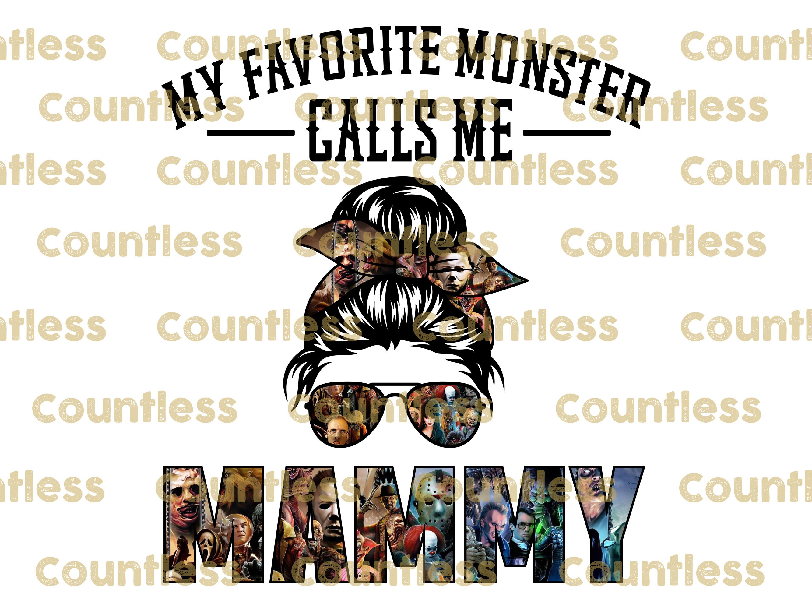 My Favorite Monsters Mammy Sublimation, Instant Download, Sublimation ...