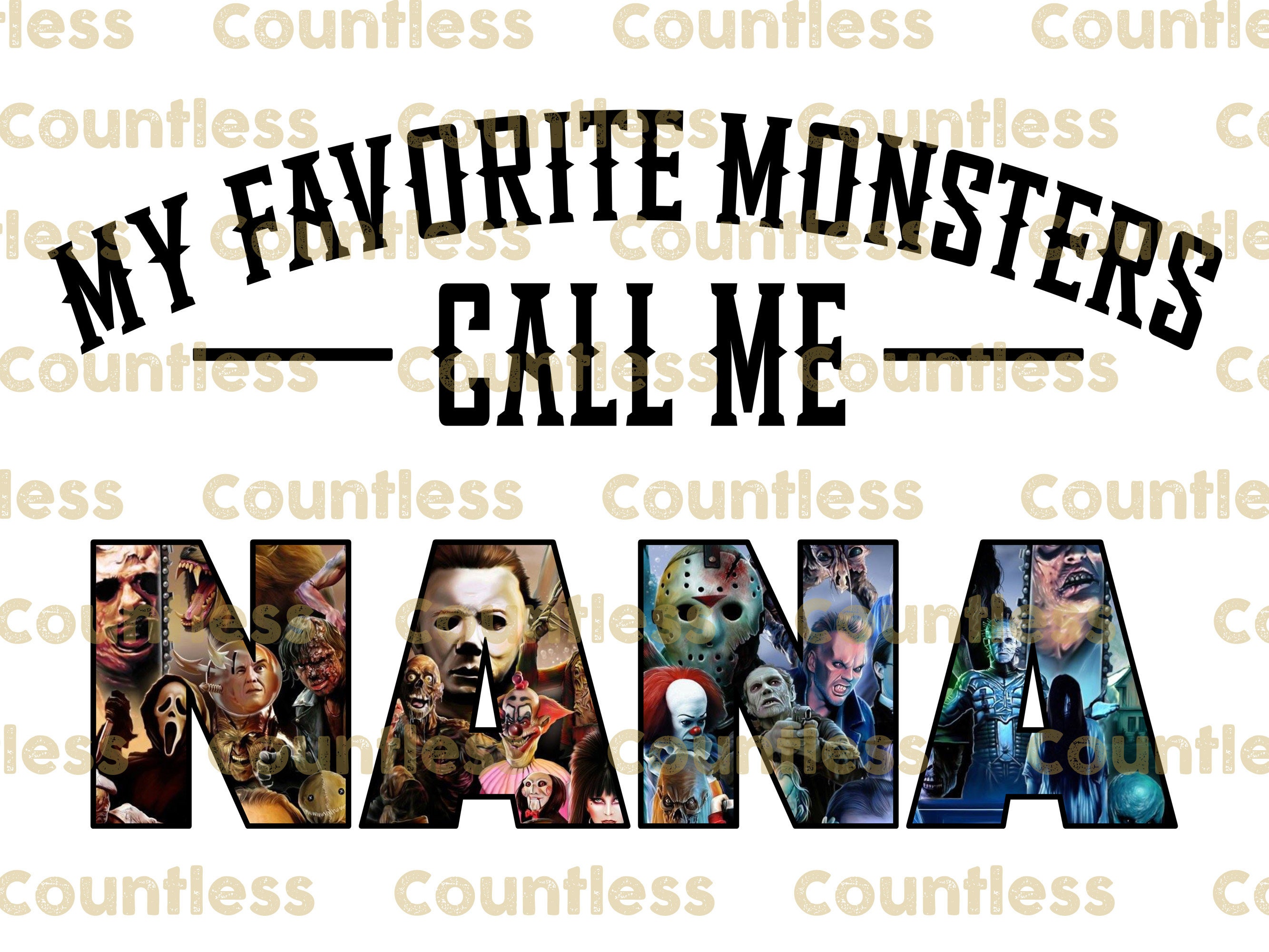 My Favorite Monsters Nana Sublimation, Instant Download, Sublimation ...