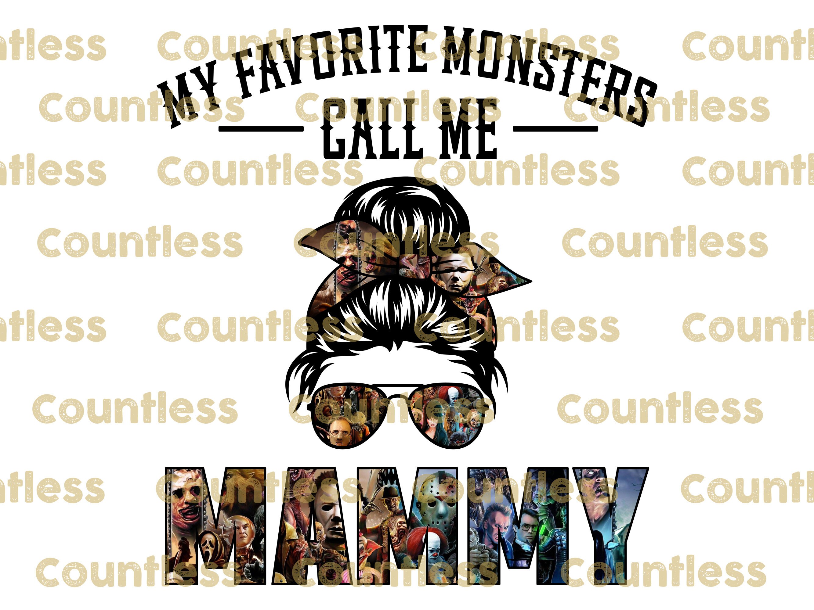 My Favorite Monsters Mammy Sublimation, Instant Download, Sublimation ...
