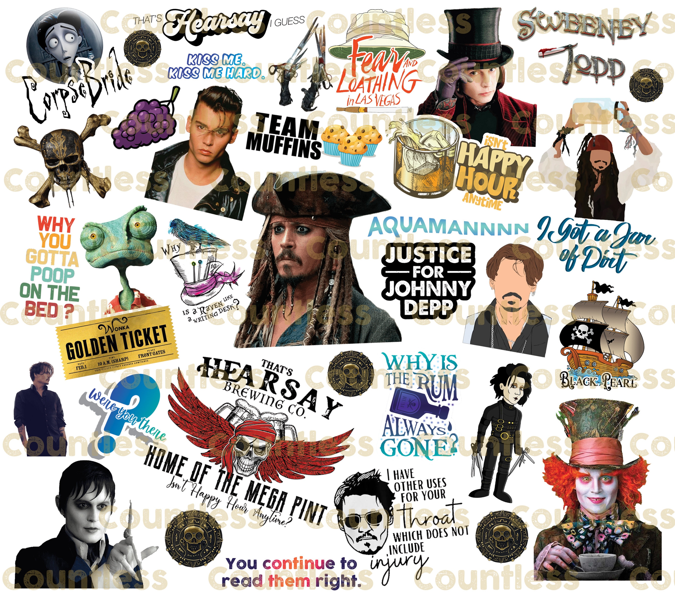 Johnny Depp Characters Collage