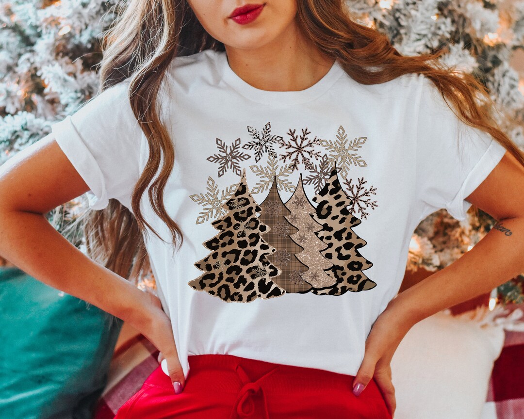Leopard Christmas Trees Shirt Merry Christmas Shirt - Etsy