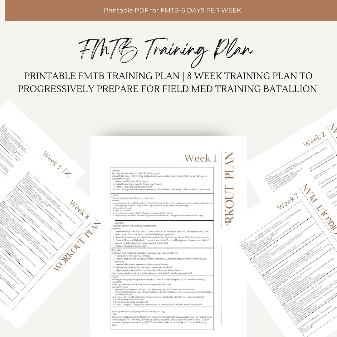 FMTB Training Plan Field Med Training Batallion Workouts Greenside ...