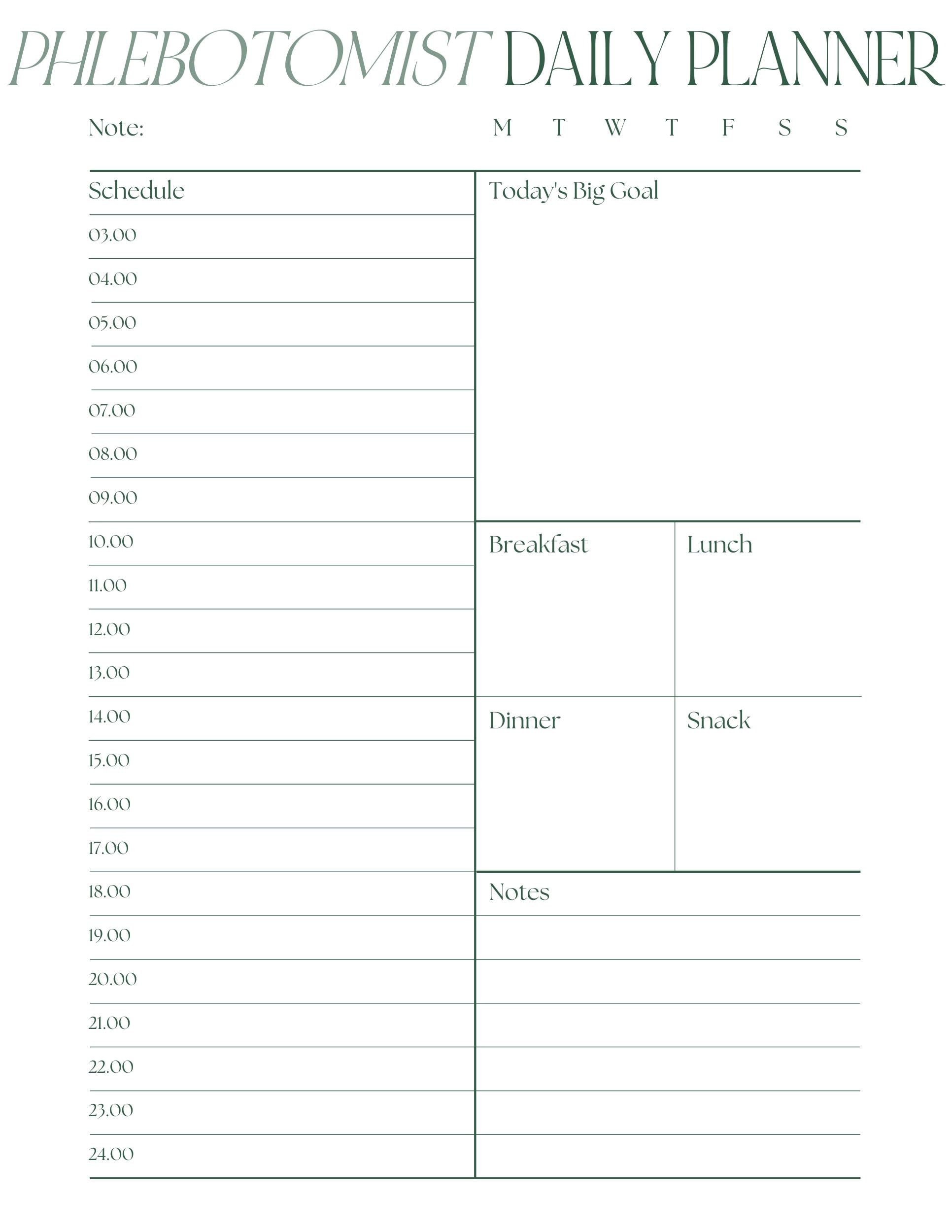 Phlebotomy Program Planner CPT Phlebotomist Planning Pages CPT ...
