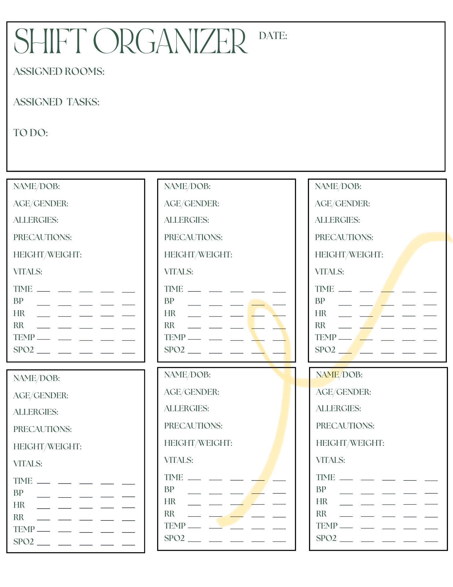 CNA Planner: Shift Organizer, Study & Vital Tracking (digital Download ...