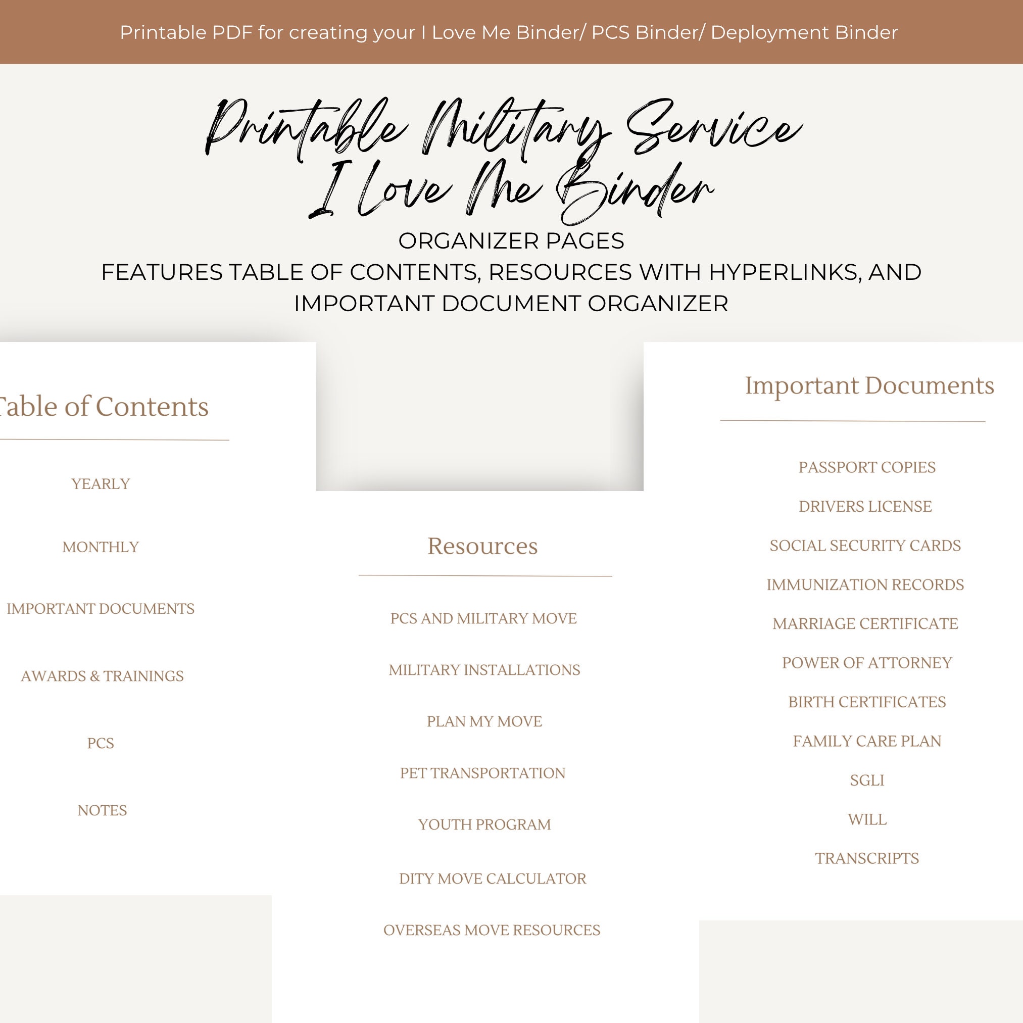 Military Binder I Love Me Binder Organizer PCS Deployment Neutral ...