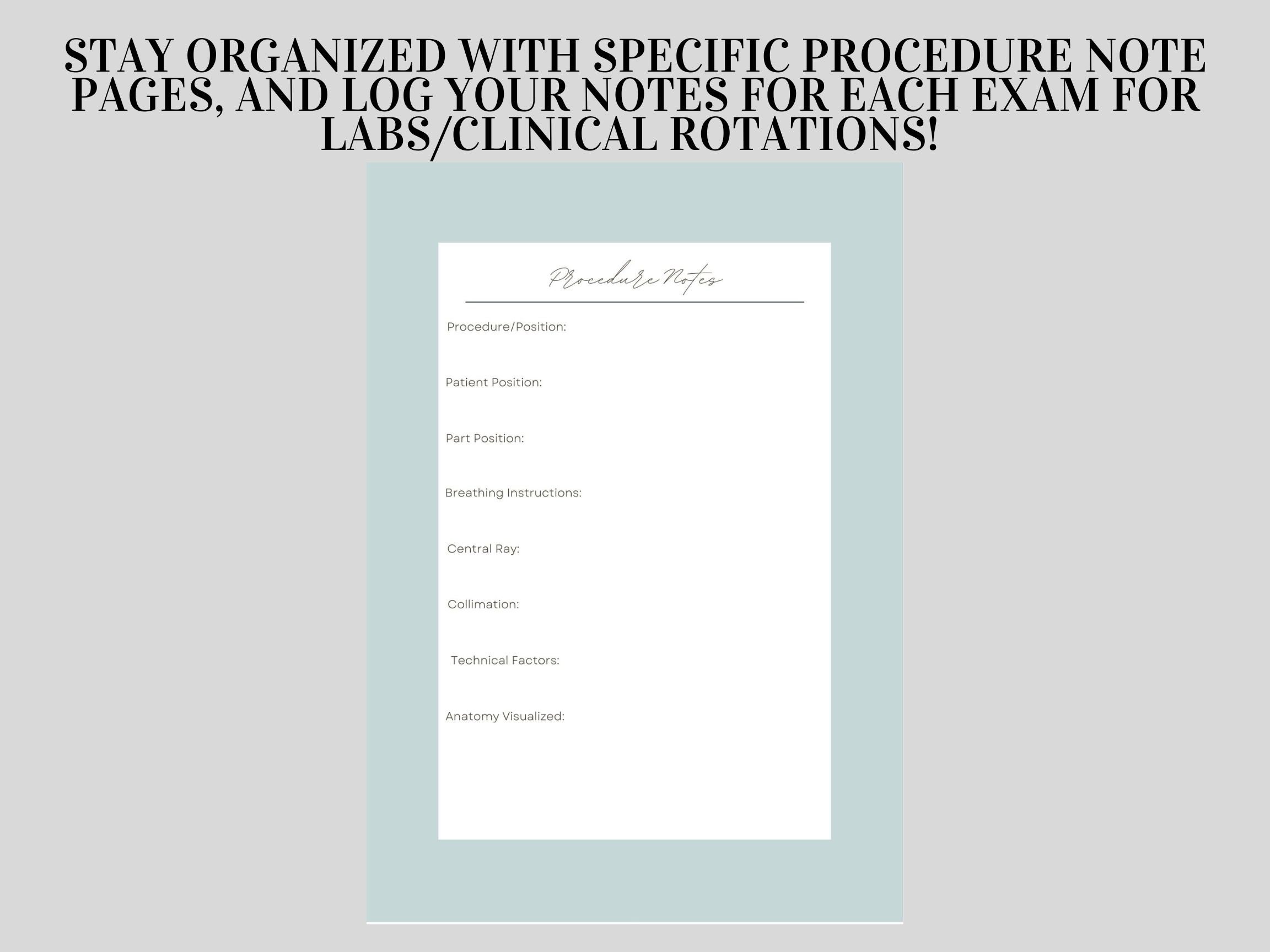 Rad Tech X-ray Technician Planner Student Clinical Journal Radiologic ...