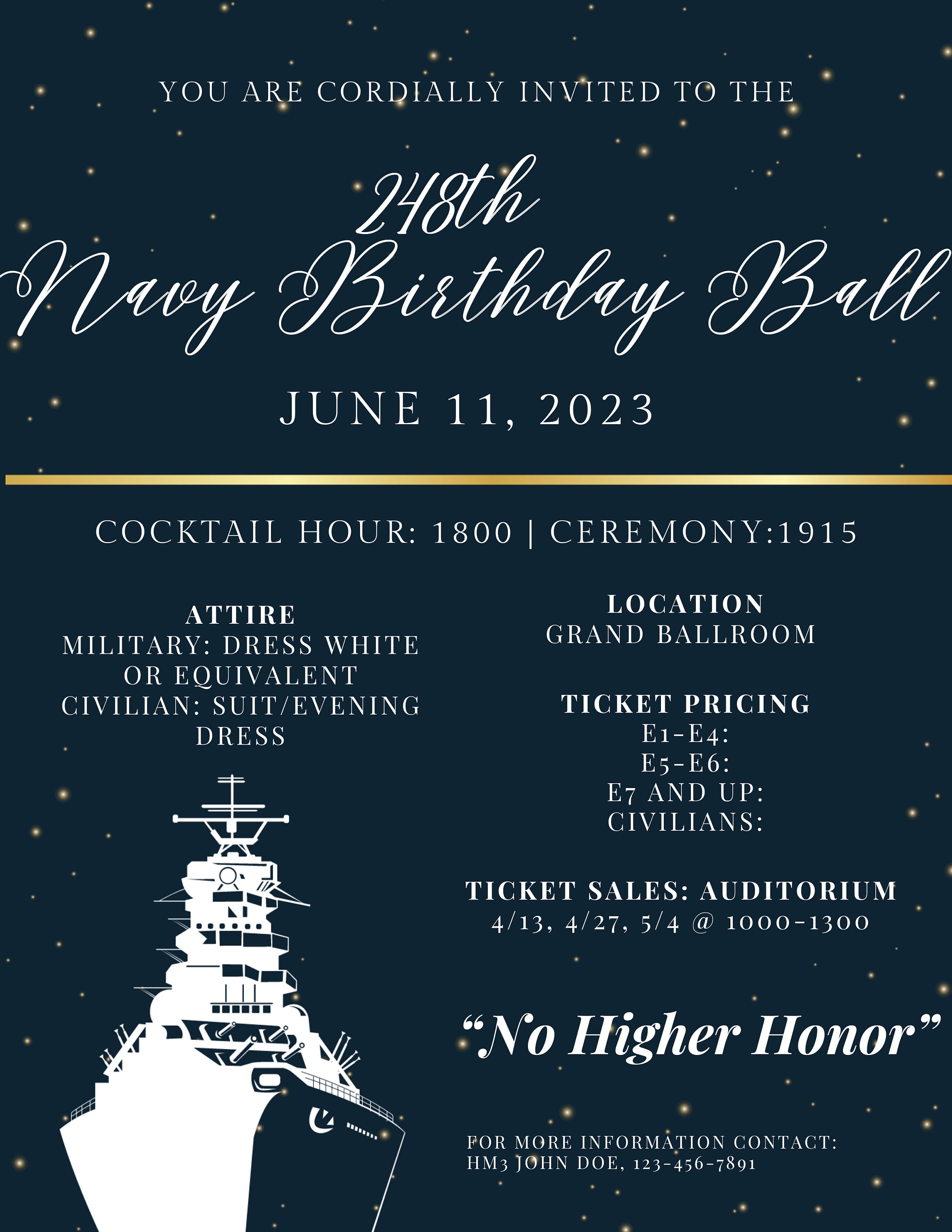 Navy Ball Flyer Template U.S Navy HM Corpsman Seabee BM CS Printable - Etsy