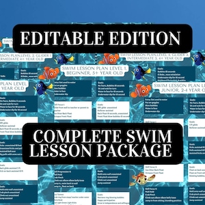 Complete Swim Lesson Instructor Teacher Package- EDITABLE VERSION Learn ...