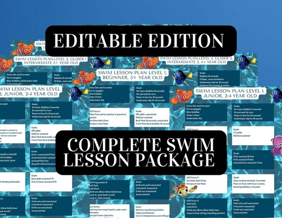 Complete Swim Lesson Instructor Teacher Package EDITABLE - Etsy